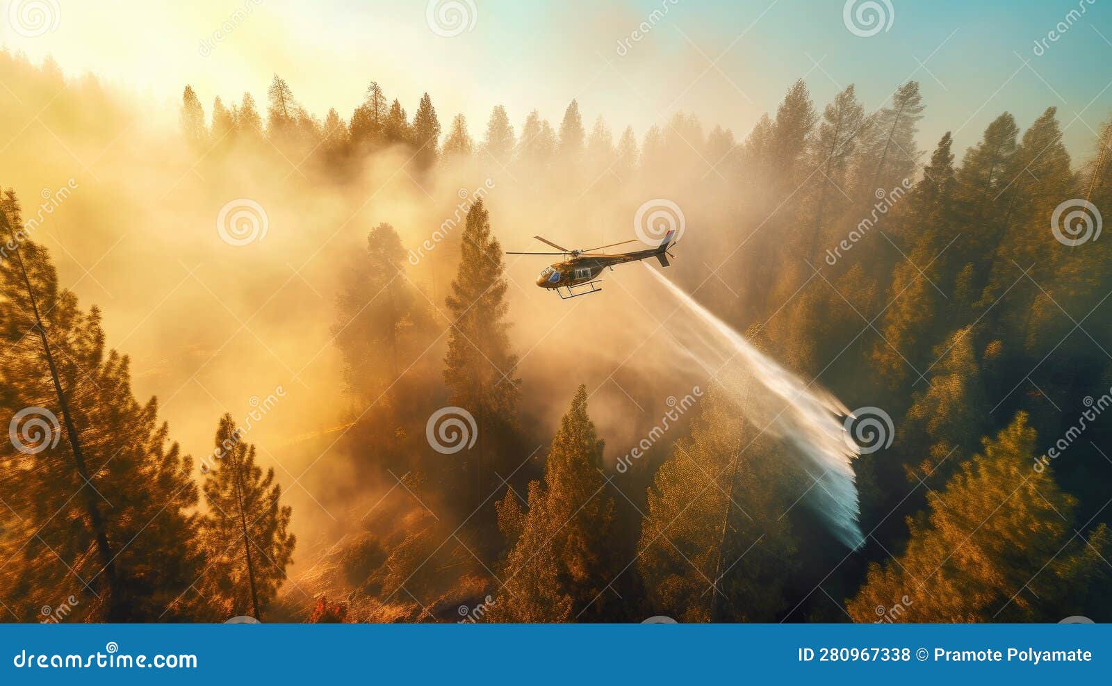 Fire Helicopters Are Extinguishing Forest Fires Generative Ai Stock