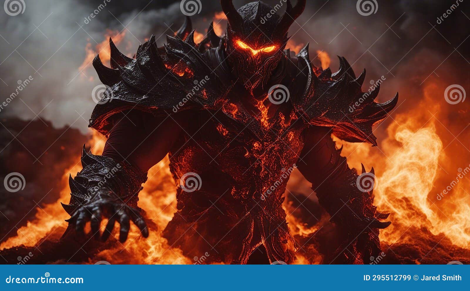 Fire in Hell a Magma Lord Emerging from the Depths of the Earth ...