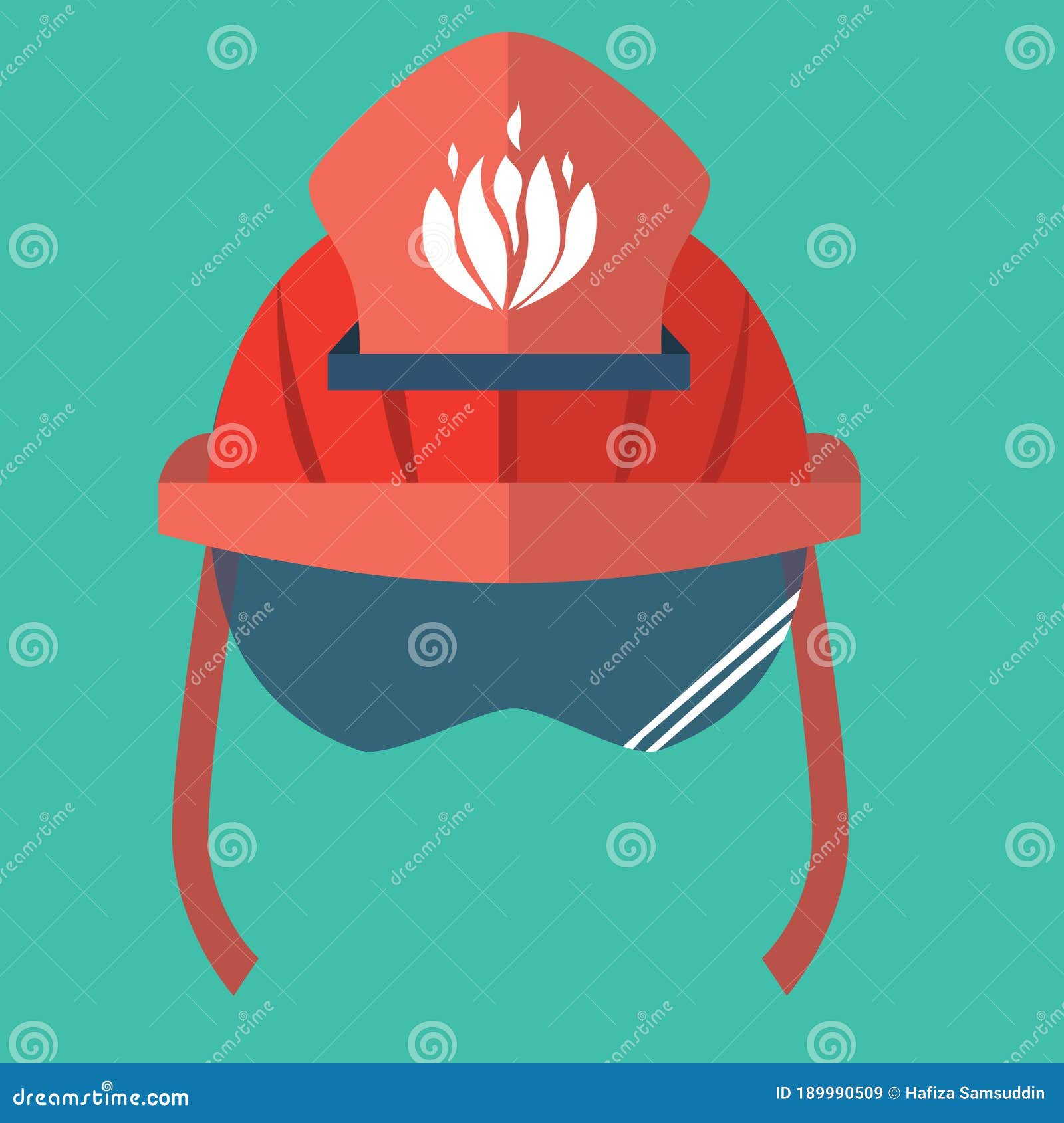 Fire Helmet. Vector Illustration Decorative Design Stock Vector ...