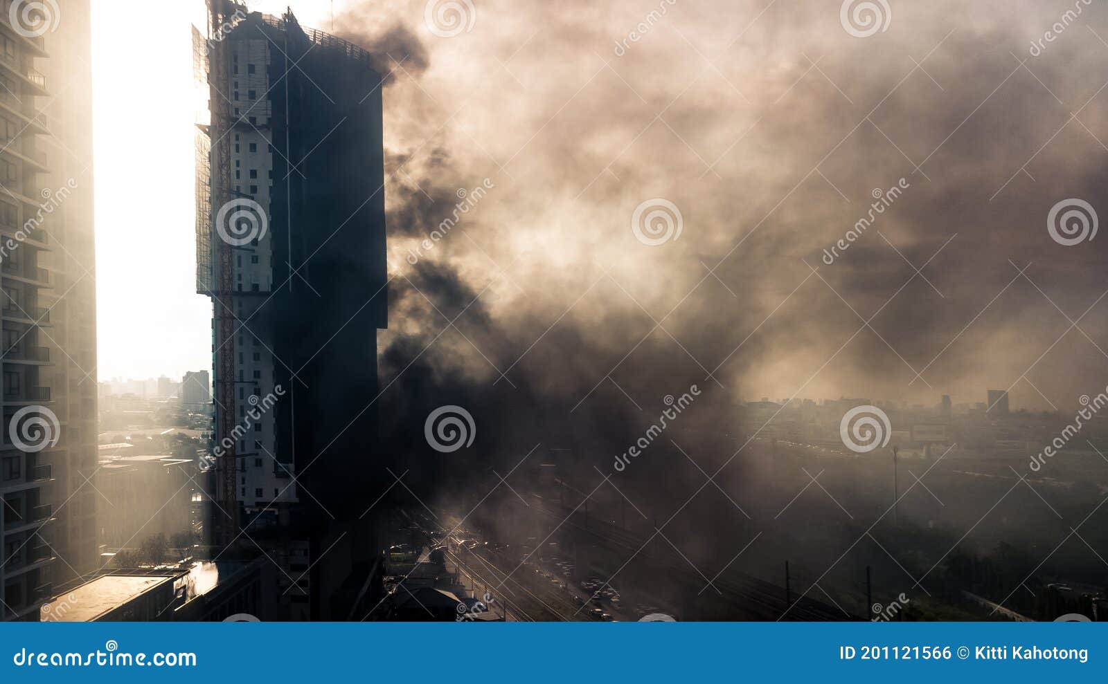 Fire in a High-rise Building Stock Photo - Image of inferno, disaster ...