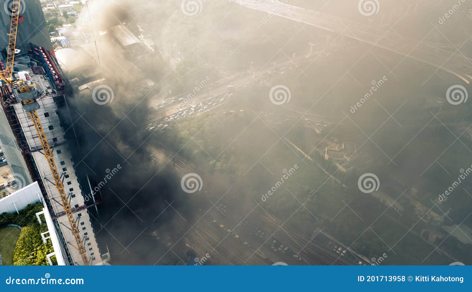 Fire in a High-rise Building Stock Photo - Image of city, apartment ...