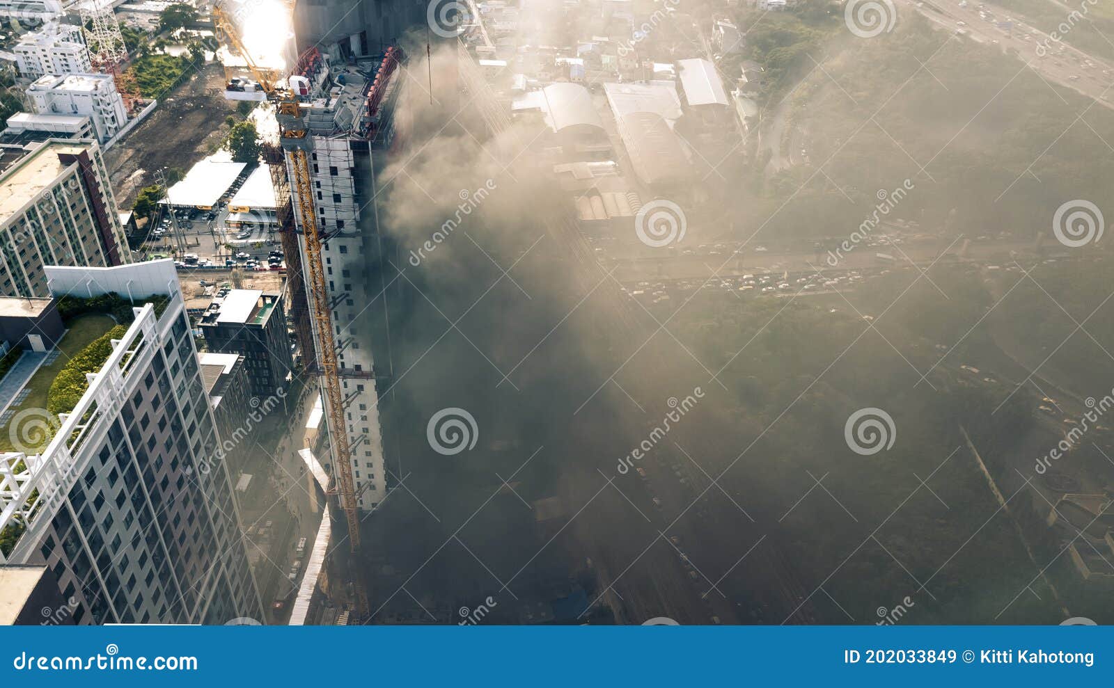 Fire in a High-rise Building Stock Image - Image of burns, flames ...