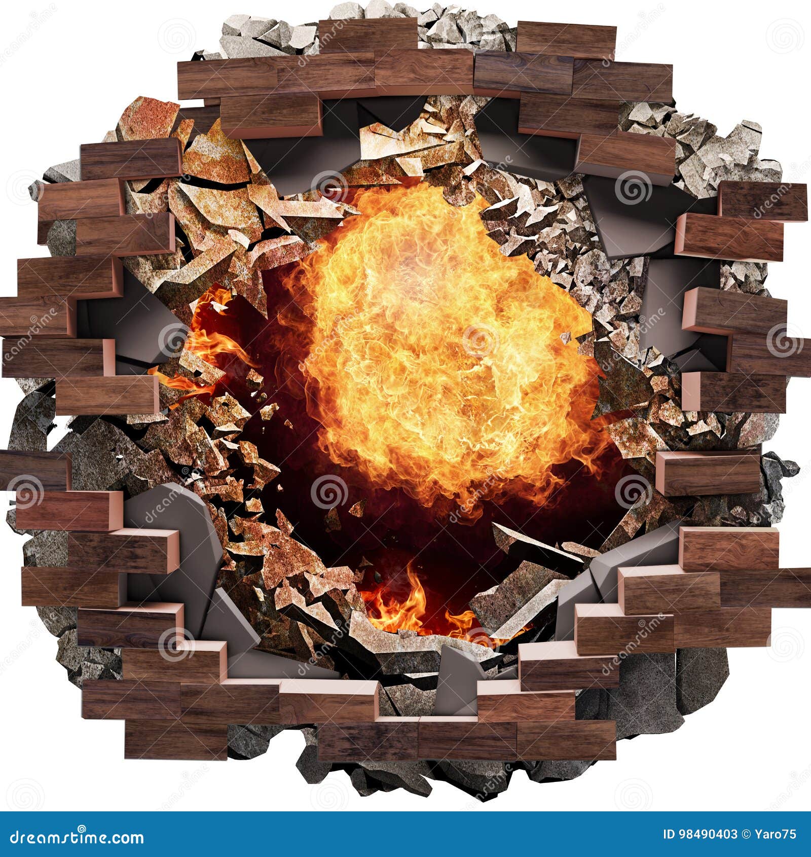 Fire hole stock illustration. Illustration of dark, hell - 98490403