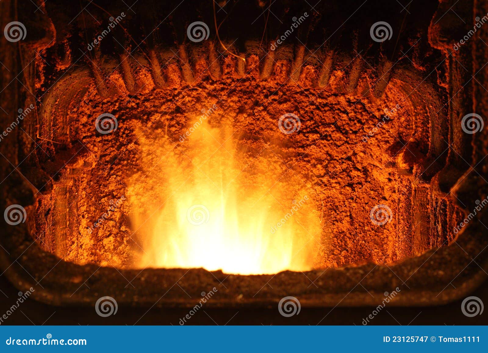 Fire in a home furnace. stock image. Image of energy - 23125747
