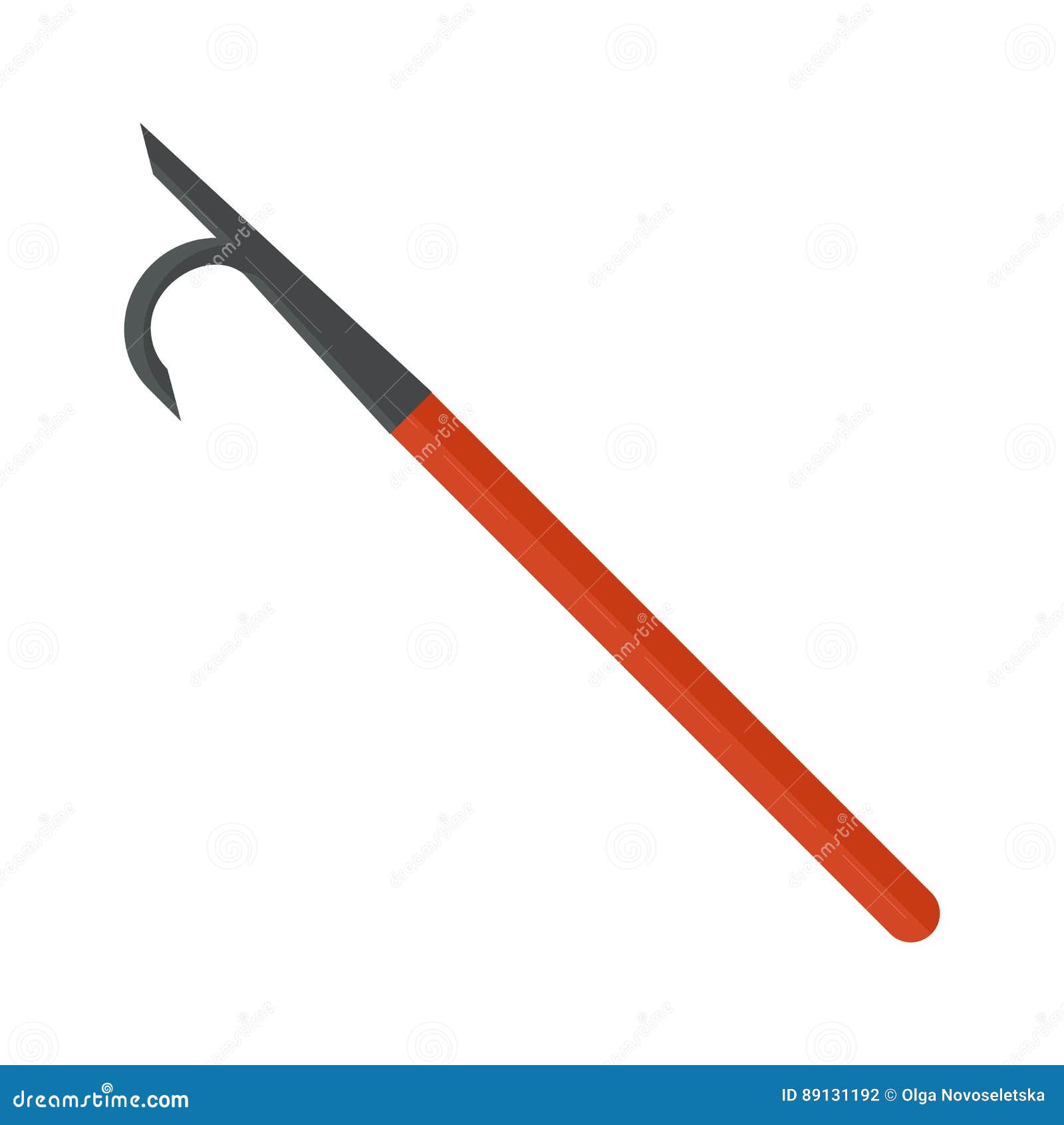 Fire hook on white stock vector. Illustration of protection - 89131192