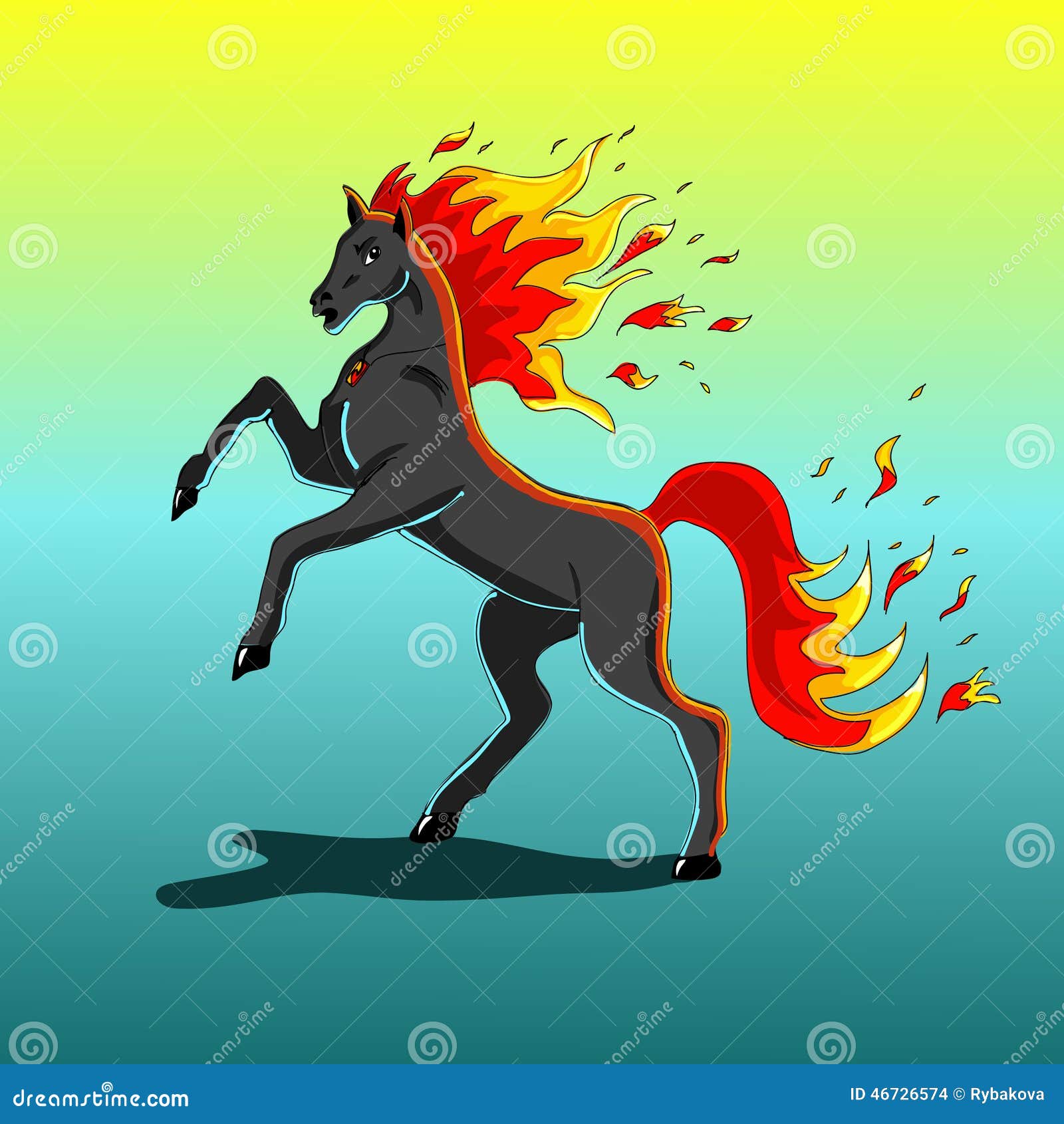 Fire Horse stock illustration. Illustration of freedom - 46726574