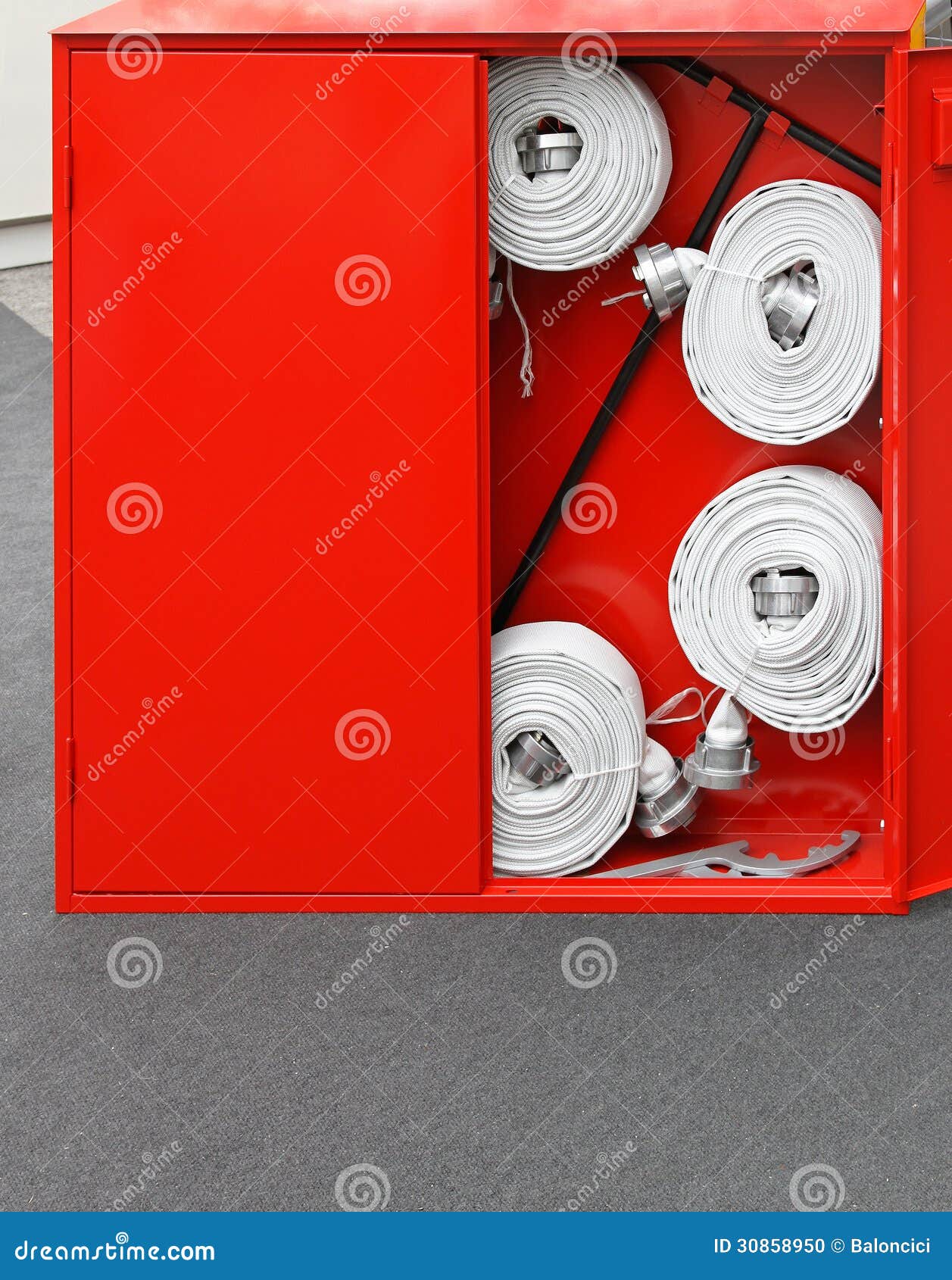 Fire hose box stock photo. Image of response, roll, safety - 30858950