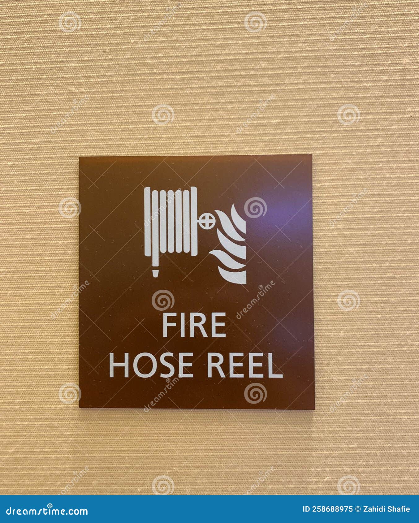 FIRE HOSE in BROWN COLOR SIGNAGE Stock Image - Image of warning, border ...