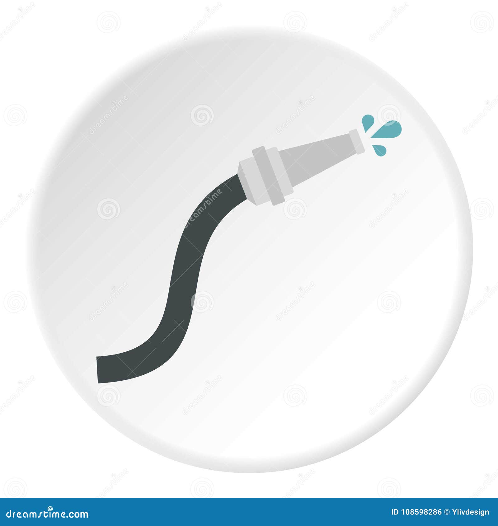 Fire hose icon circle stock vector. Illustration of fighting - 108598286