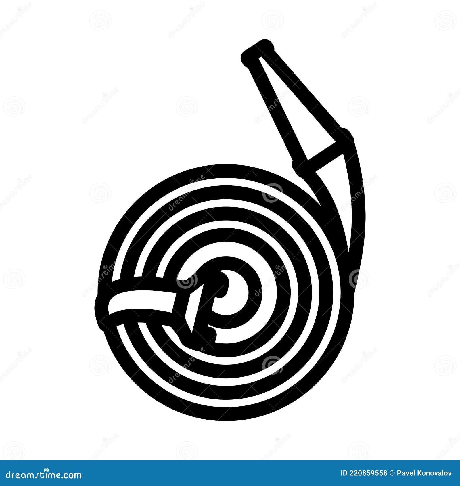 Fire Hose Icon stock vector. Illustration of label, lineart - 220859558
