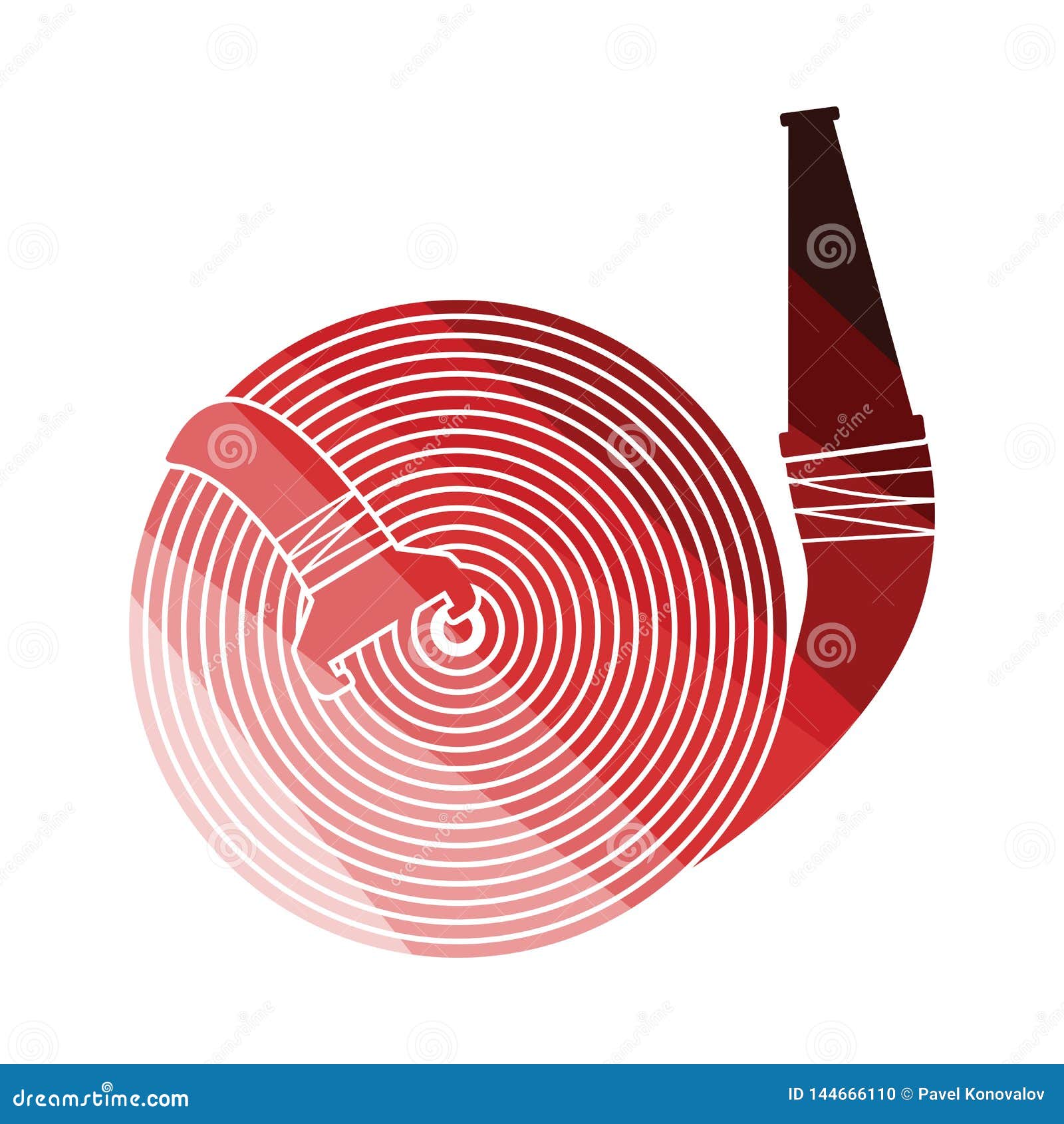 Fire hose icon stock vector. Illustration of accident - 144666110