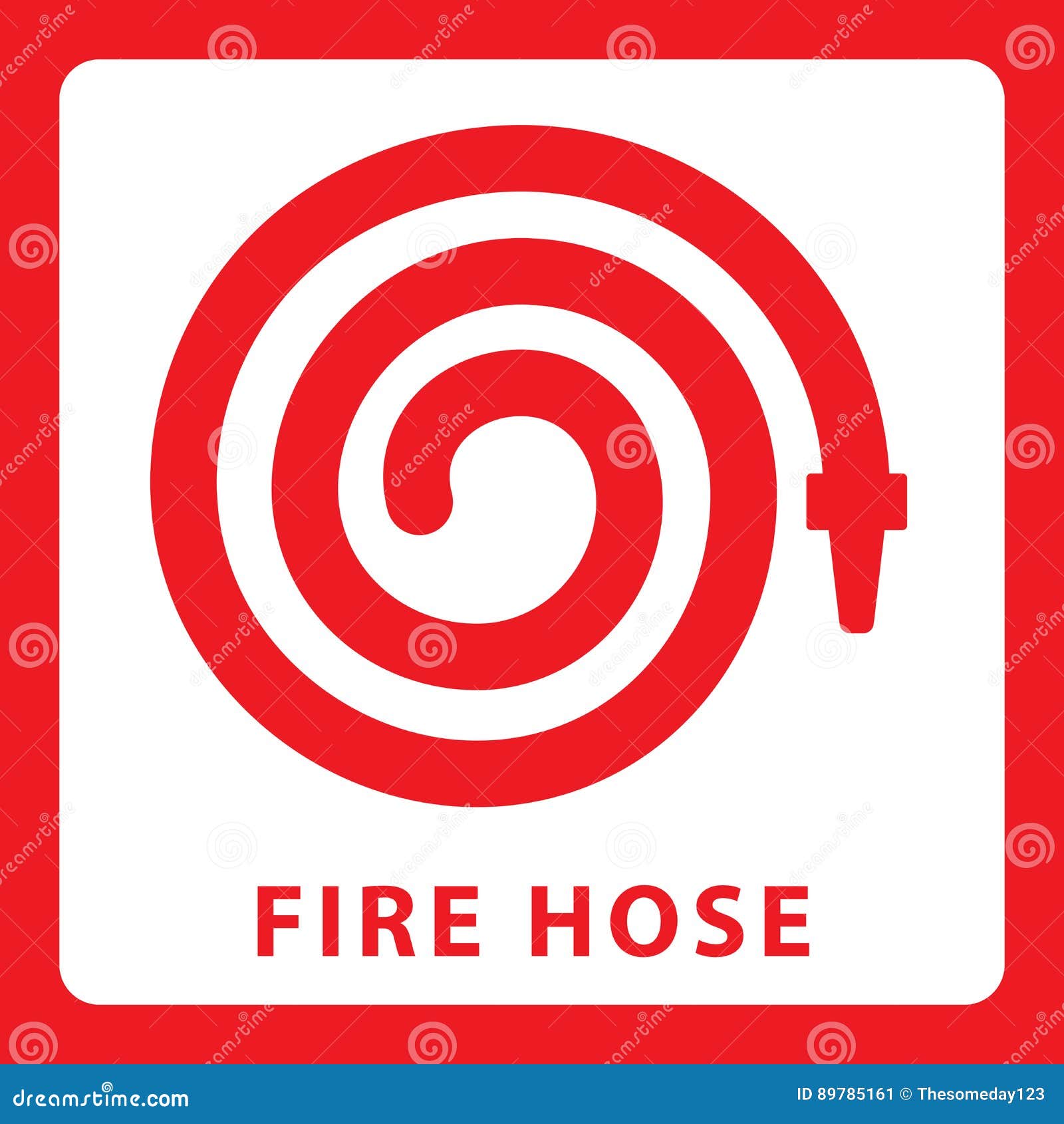 Fire hose icon vector stock vector. Illustration of watering - 89785161