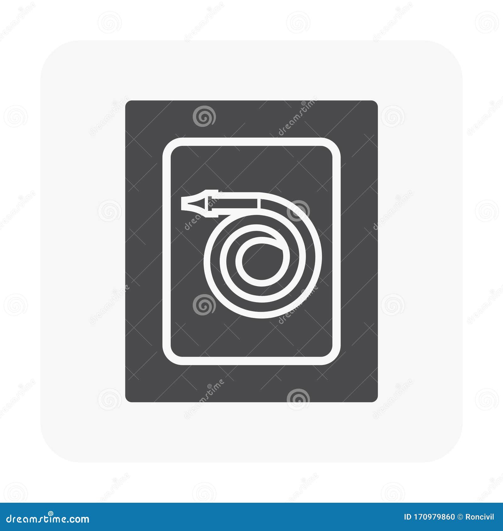 Fire hose icon stock vector. Illustration of fire, security - 170979860