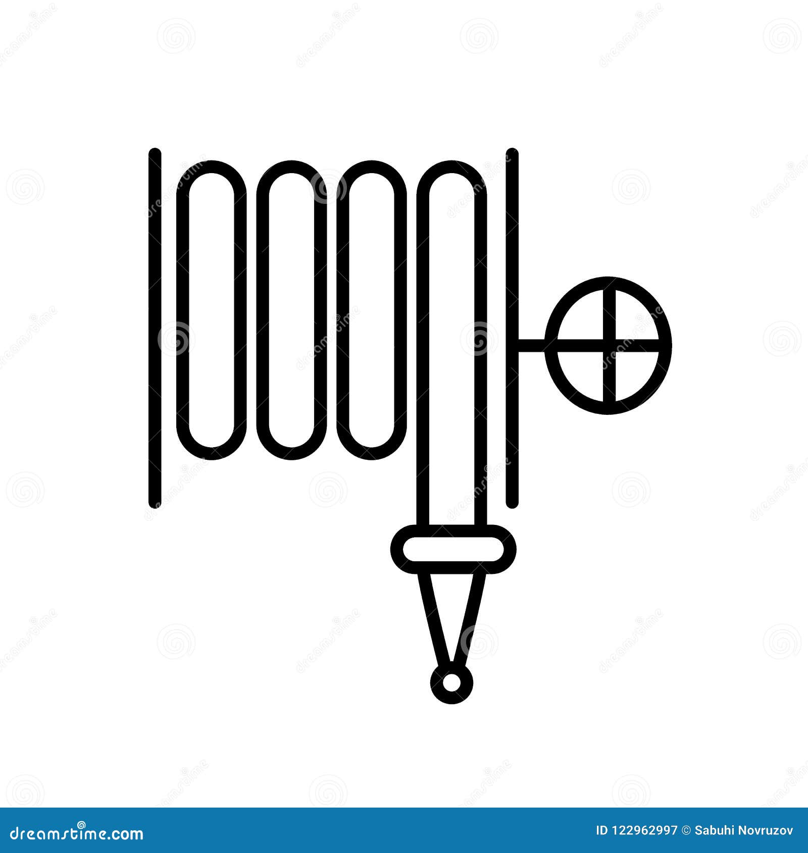 Fire Hose Line Icon. Vector Illustration Isolated on White. Outline ...