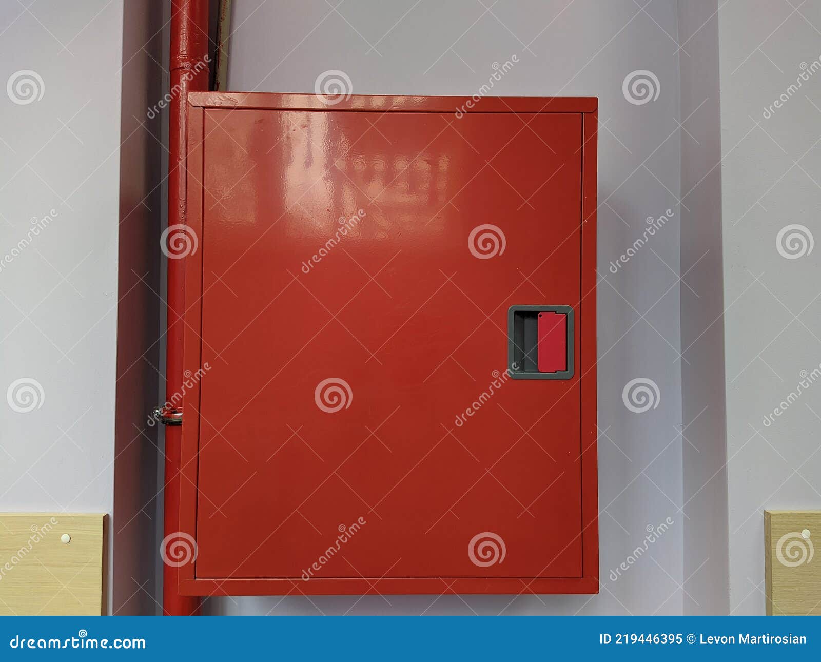 Fire Hose Packed Inside of Red Emergency Box Stock Image - Image of ...
