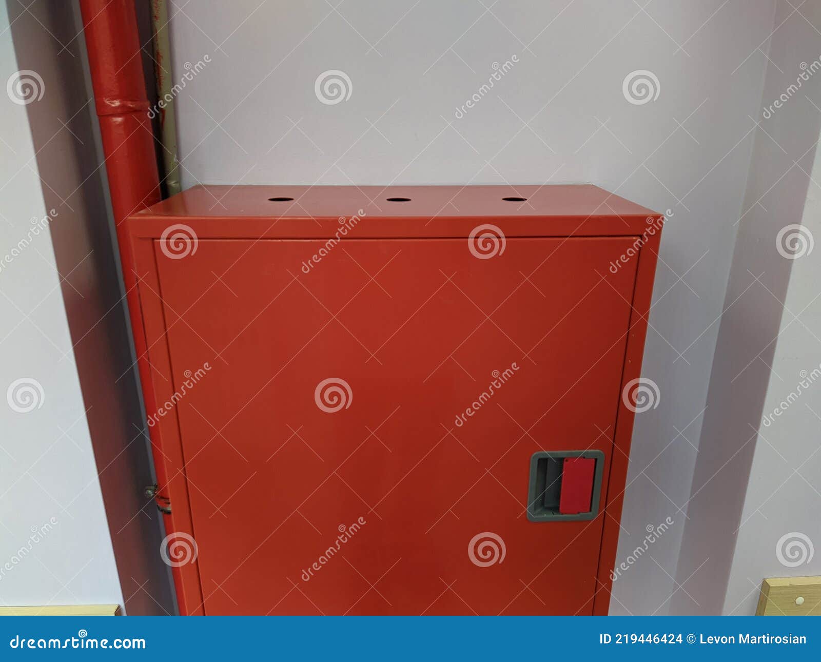 Fire Hose Packed Inside of Red Emergency Box Stock Photo - Image of ...