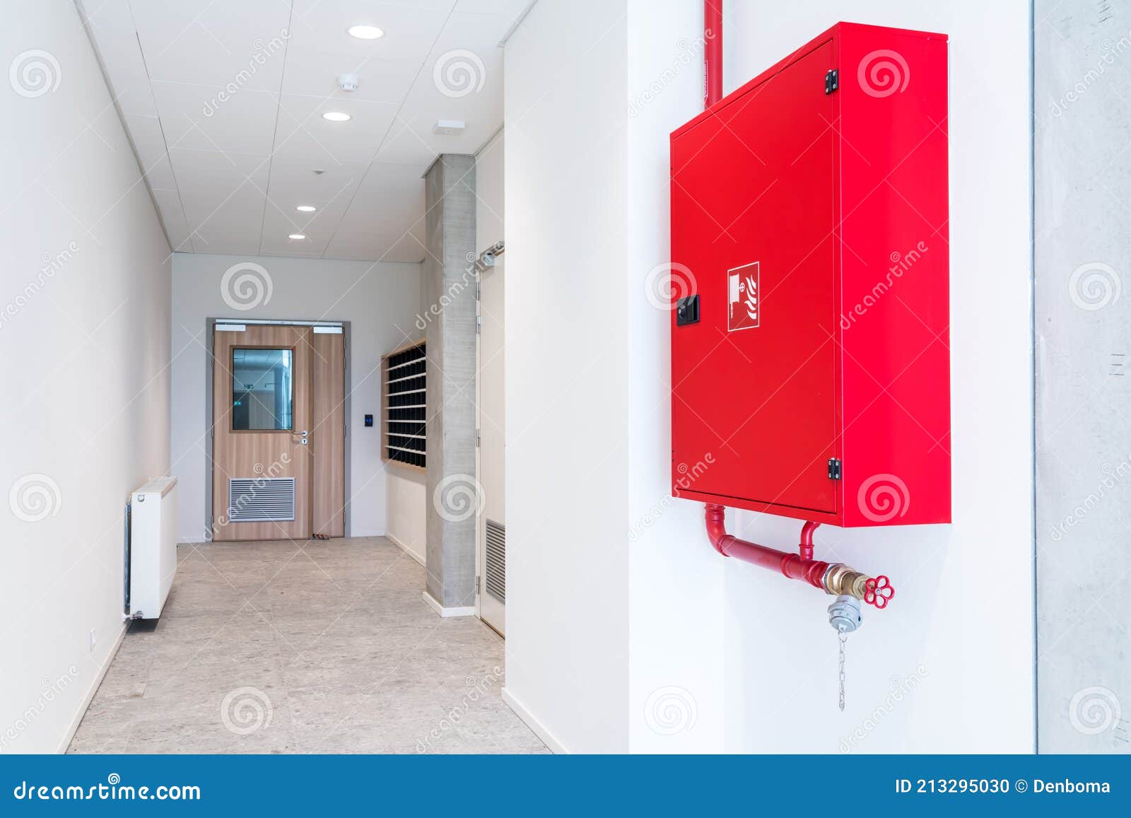 Fire hose reel stock photo. Image of cabinet, pressure - 213295030