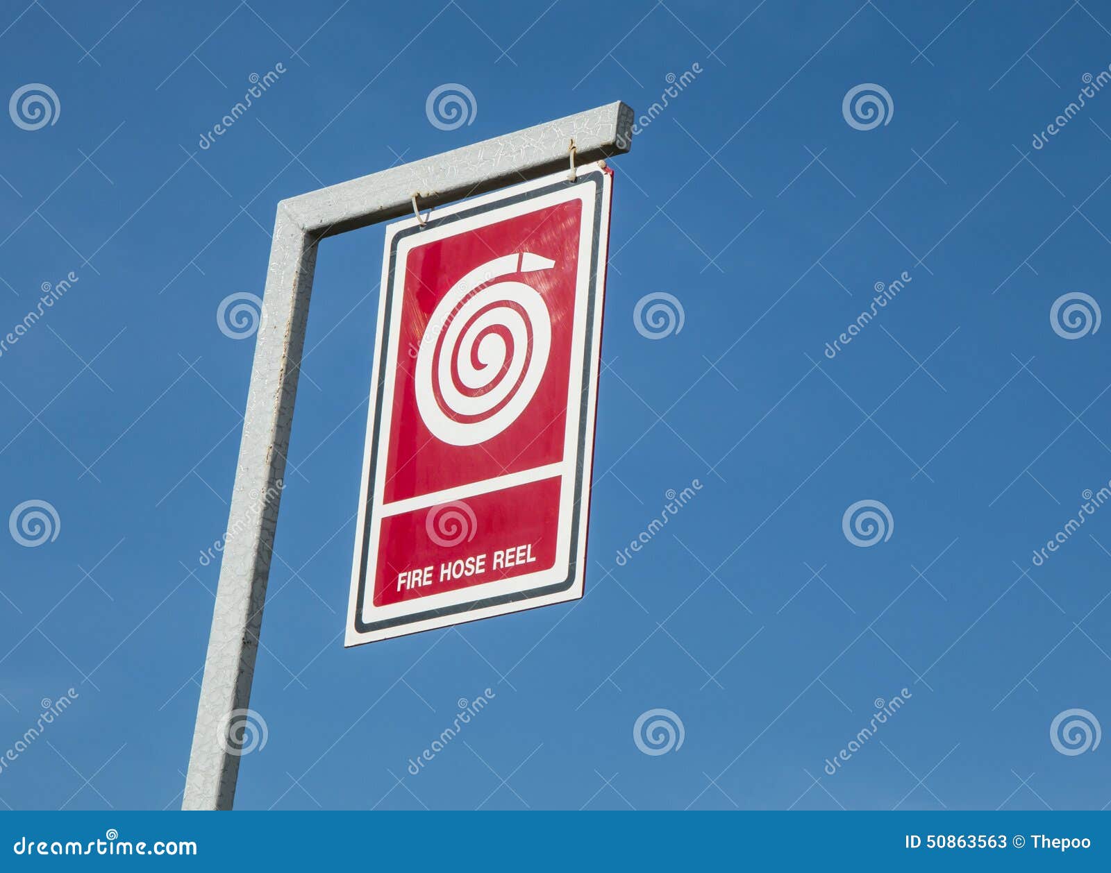 Fire hose reel sign stock image. Image of hose, protection - 50863563