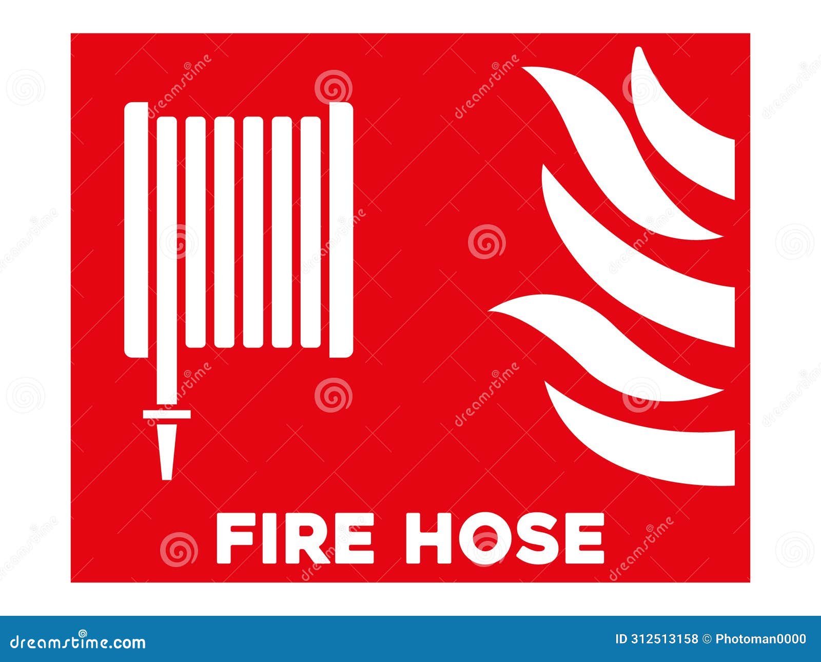 Fire hose safety sign stock vector. Illustration of security - 312513158