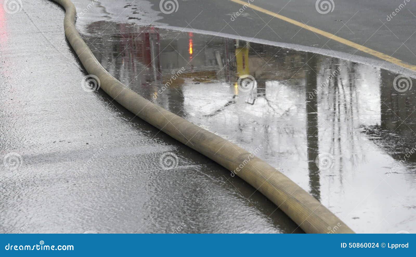 Fire Hose at the Scene of a House Fire Stock Footage - Video of flame ...