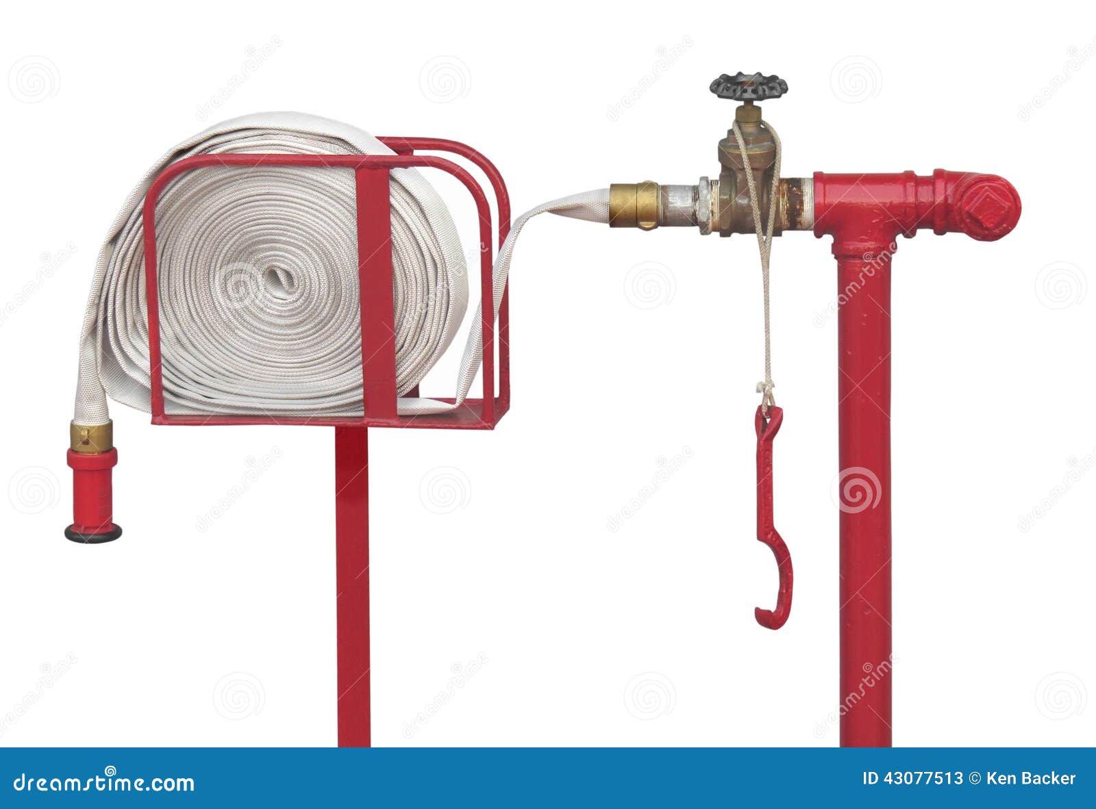 Fire Hose Station Isolated. Stock Image - Image of emergency, coiled ...