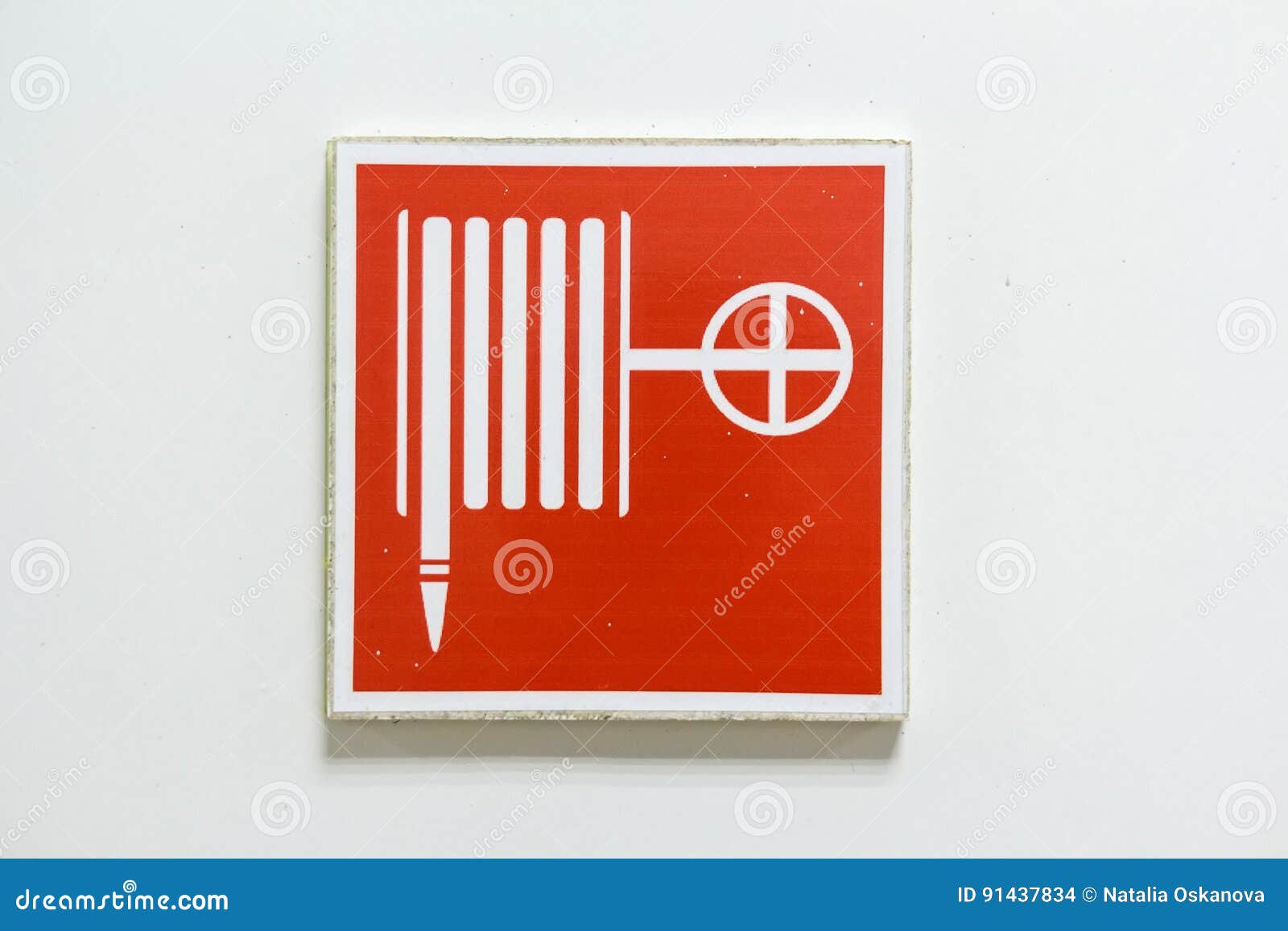 Fire hose symbol stock photo. Image of danger, precaution - 91437834