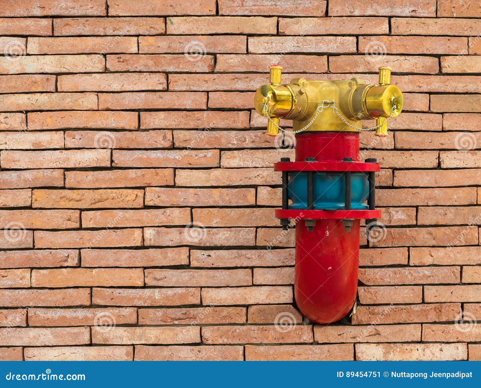 Hose Valve For Fire Protection Equipment Mounted From Building. Stock ...