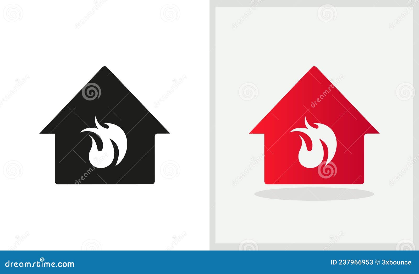 Fire House Logo Design. Home Logo with Fire Concept Vector Stock Vector ...