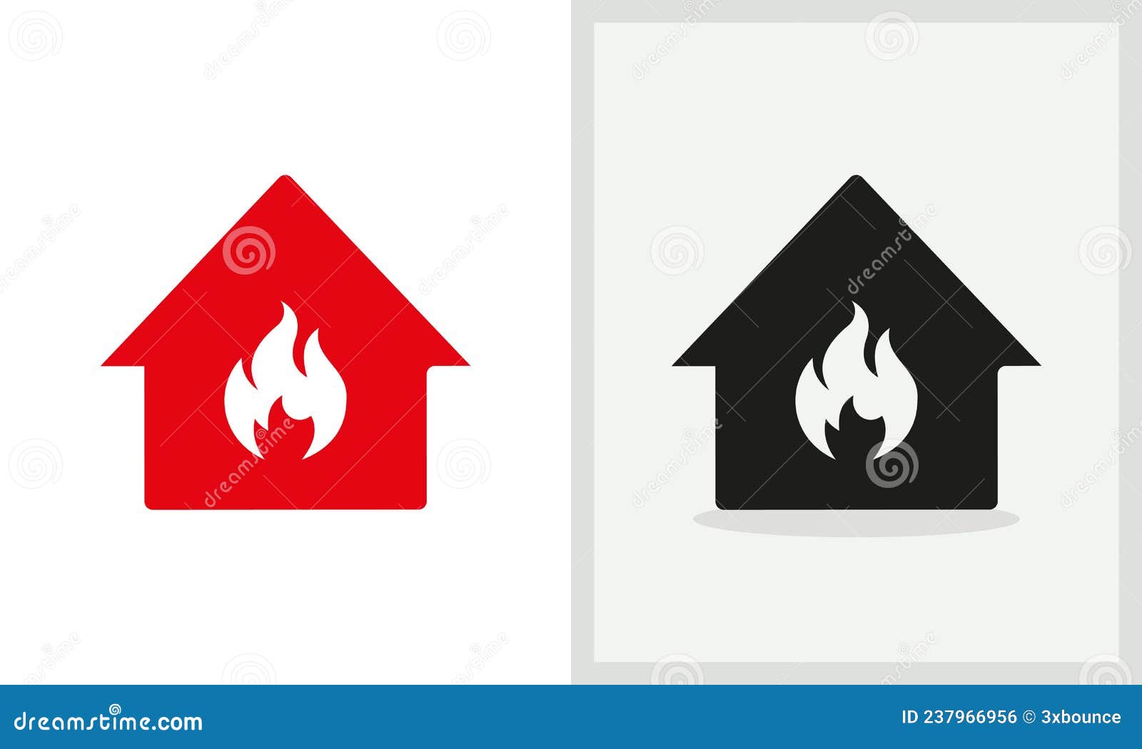 Fire House Logo Design. Home Logo with Fire Concept Vector Stock Vector ...