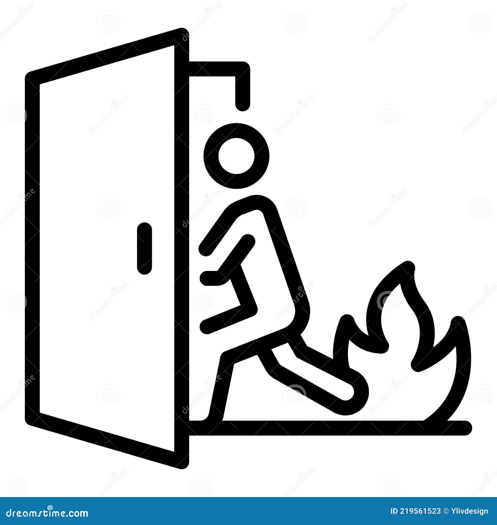 Fire Human Evacuation Icon, Outline Style Stock Vector - Illustration ...