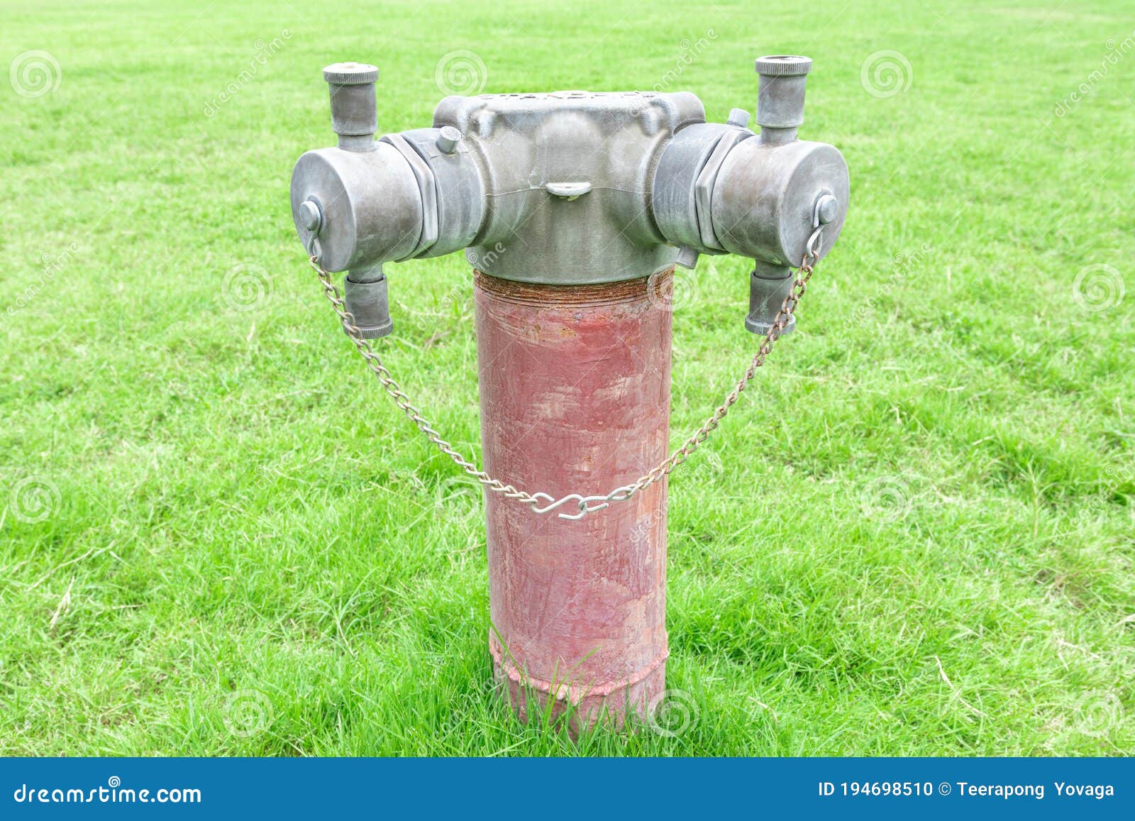 Fire Hydrant Against a Green Lawn, Fire Hydrant Sits in a Grass Field ...