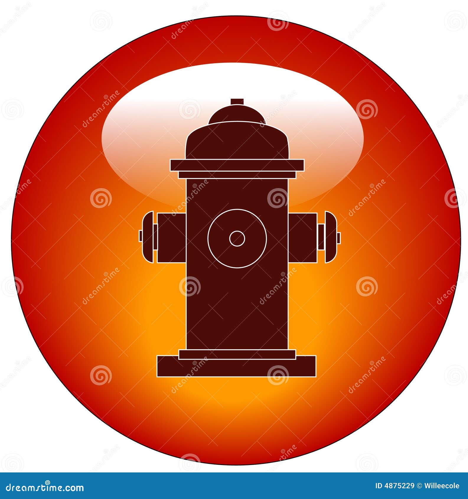 Fire Hydrant Button or Icon Stock Vector - Illustration of protect ...