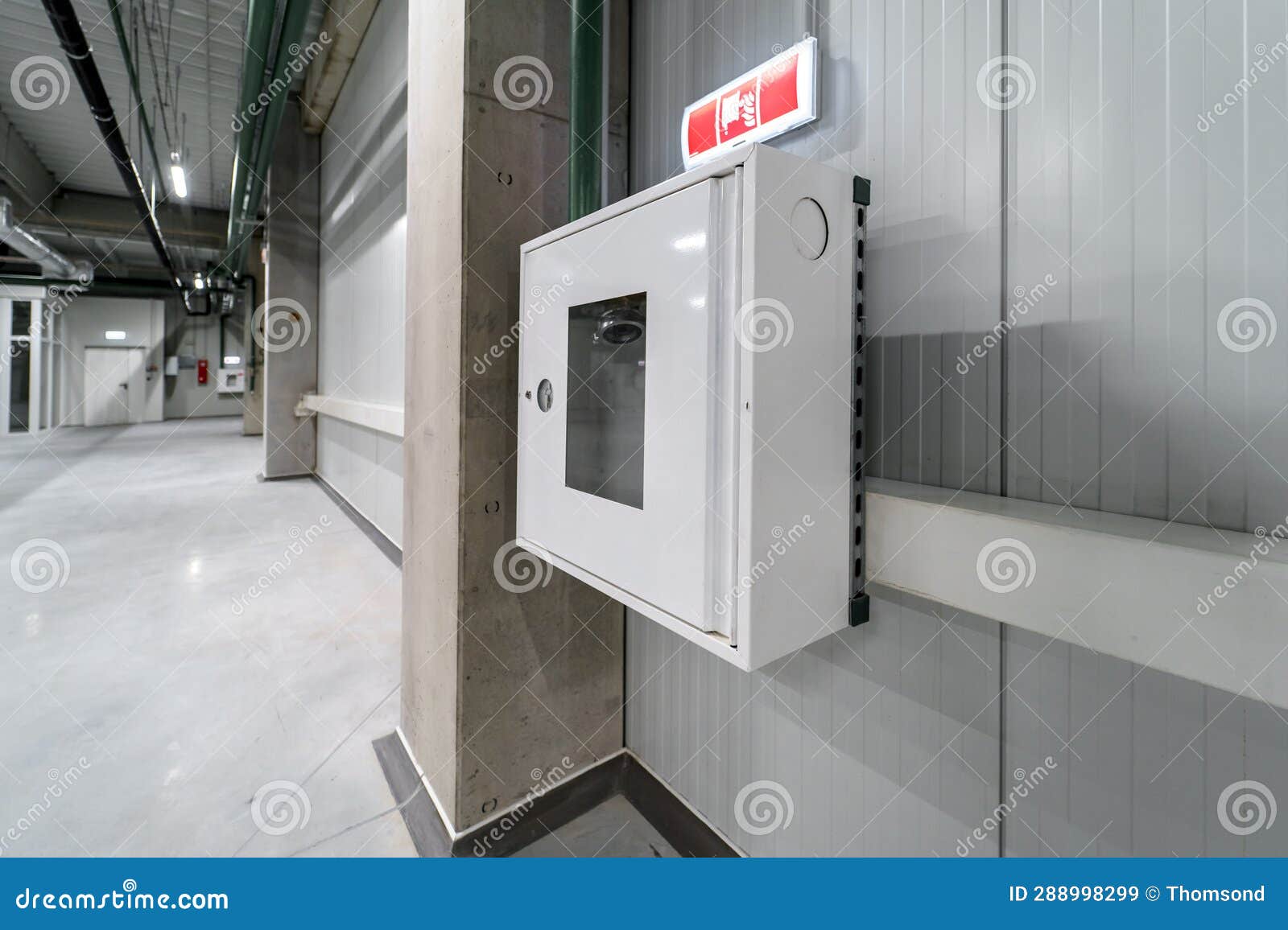 Fire Hydrant Cabinet in a New Industrial Building Stock Image - Image ...