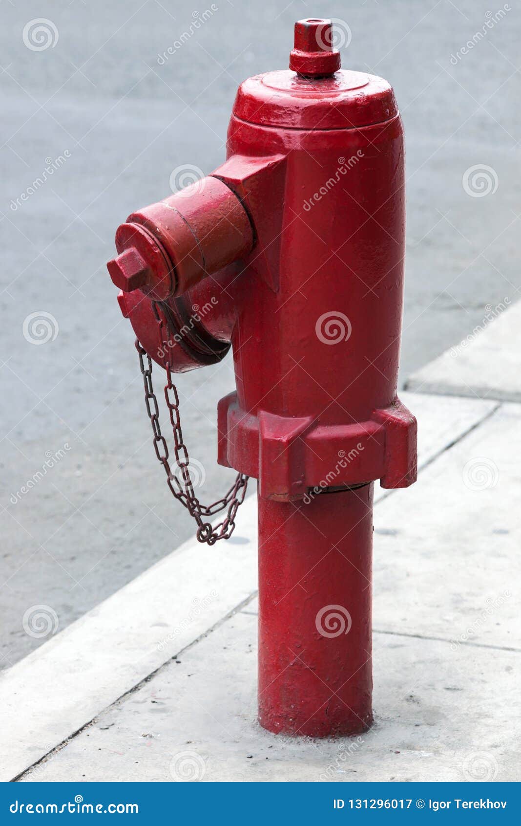 Fire Hydrant on a City Street Stock Image - Image of chain, metallic ...