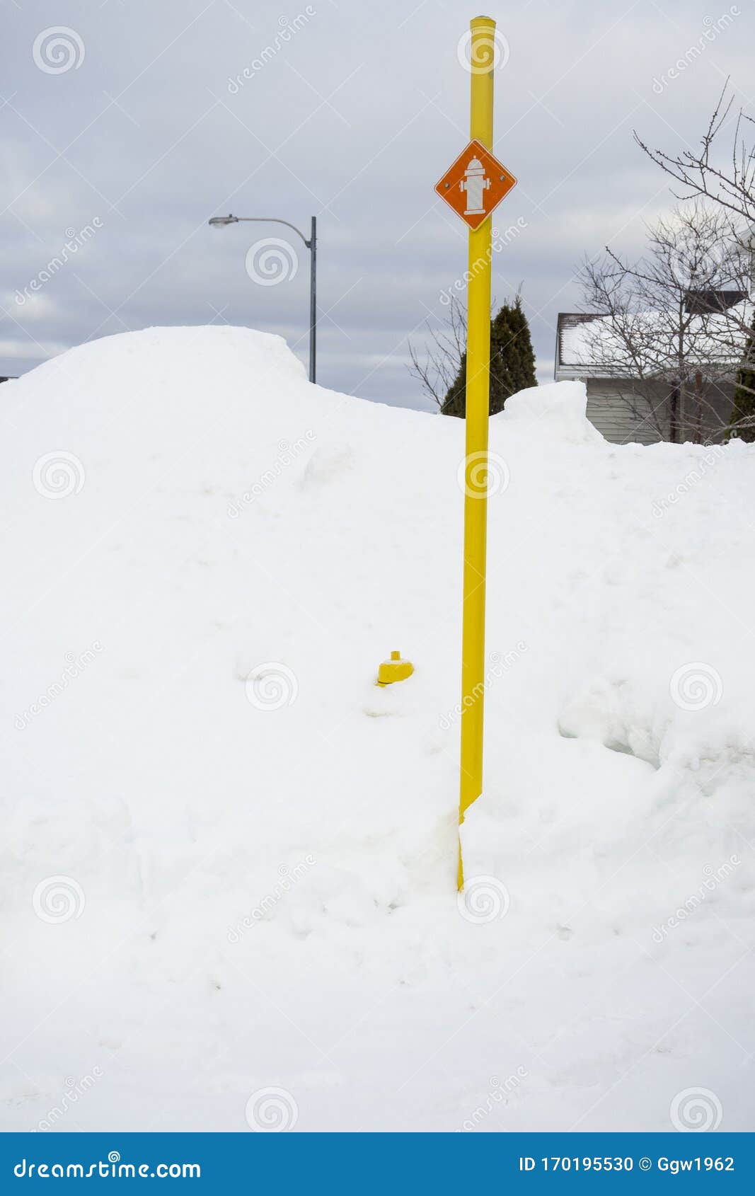 Fire Hydrant Covered in Snow Stock Photo - Image of danger, color ...