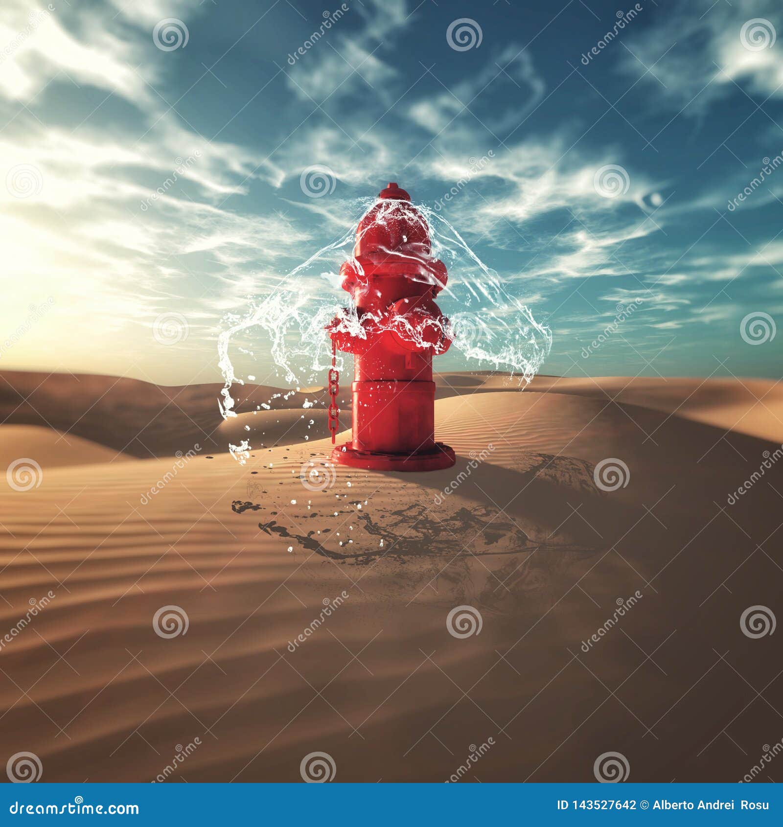 Fire hydrant in the desert stock photo. Image of opened - 143527642
