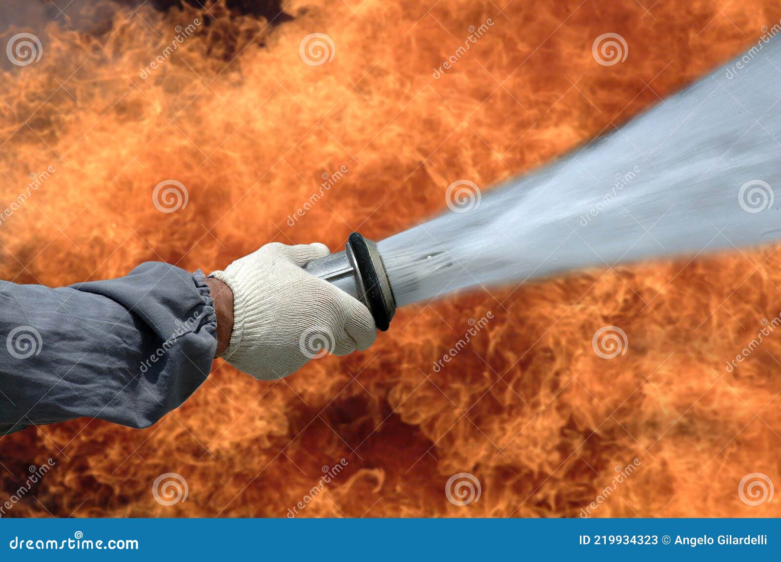 Fire Hydrant Detail in Action Stock Image - Image of professional ...