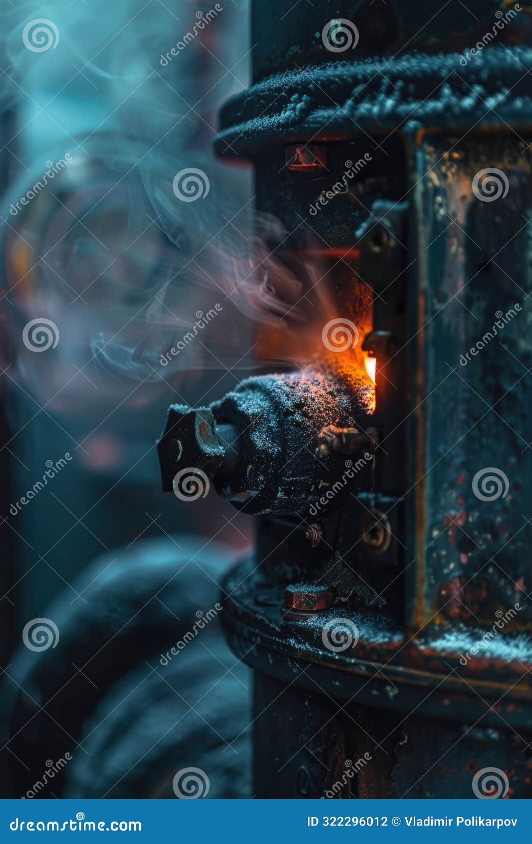 A Fire Hydrant Emitting Smoke, Potentially Indicating a Fire or ...