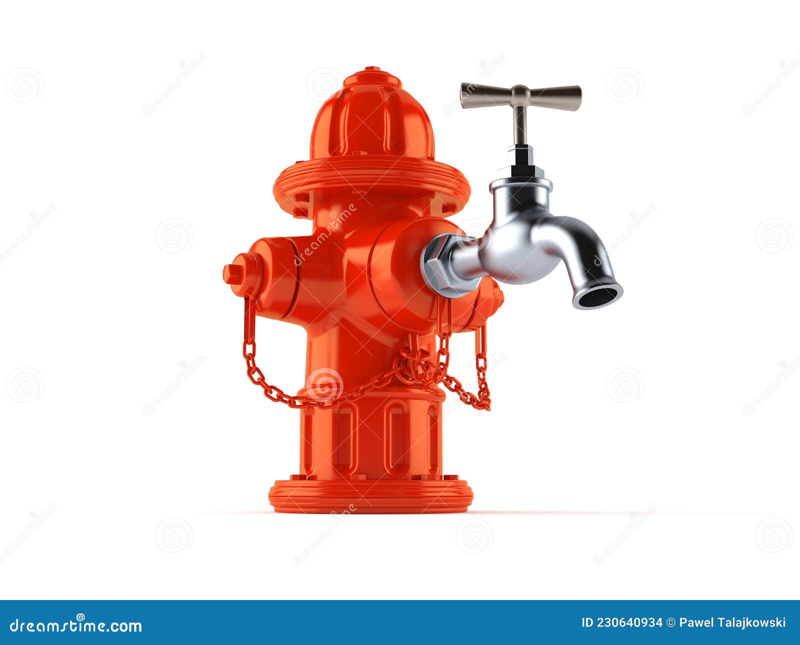 Fire hydrant with faucet stock illustration. Illustration of department ...