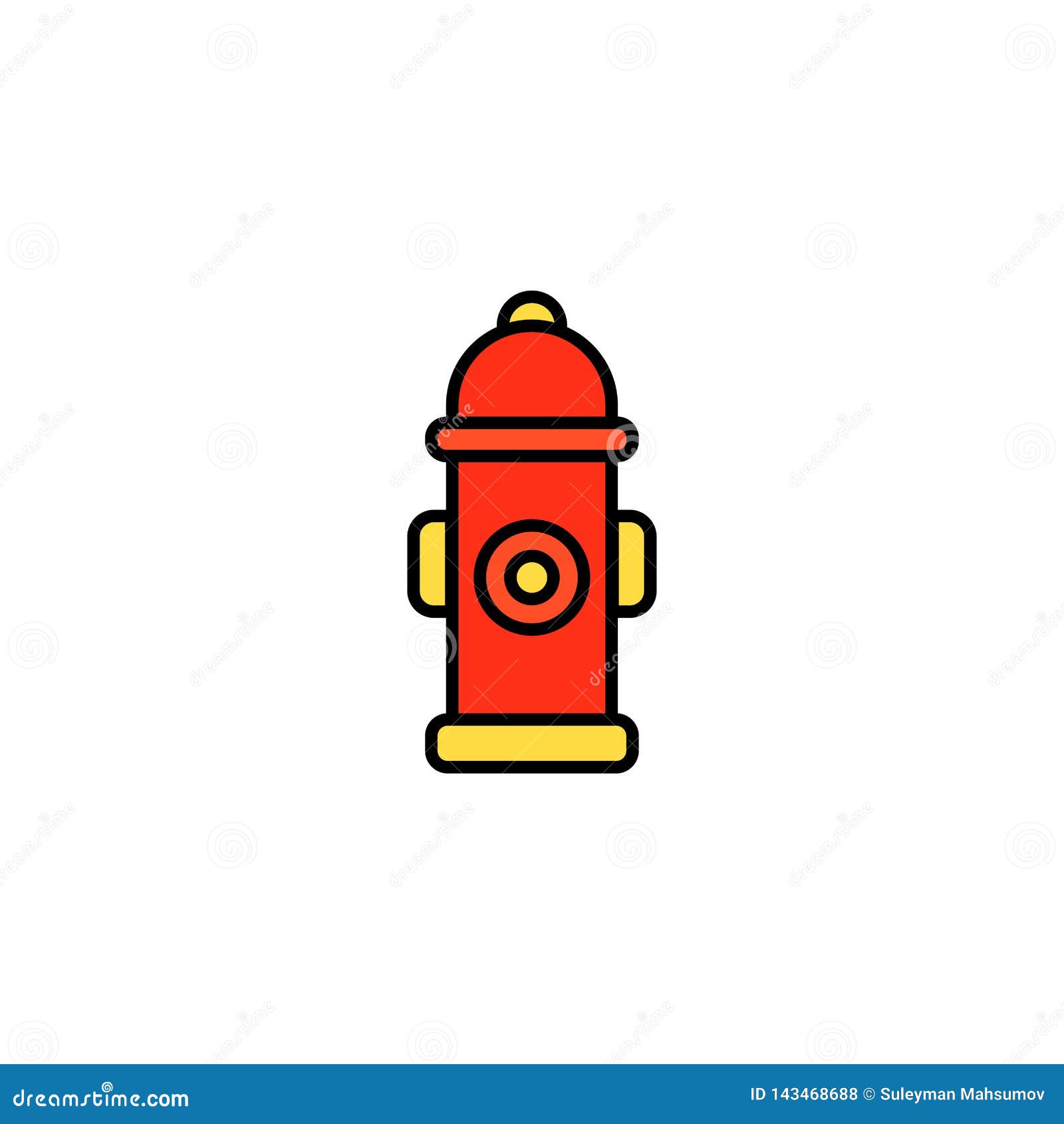 Fire Hydrant Flat Vector Icon Sign Symbol Stock Vector - Illustration ...
