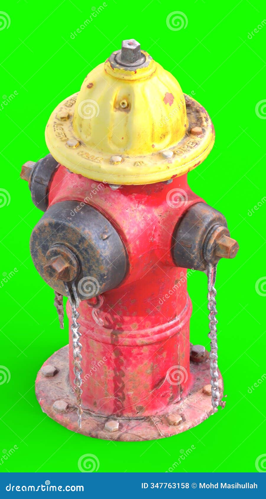 Fire Hydrant with Green Background Stock Photo - Image of prevention ...