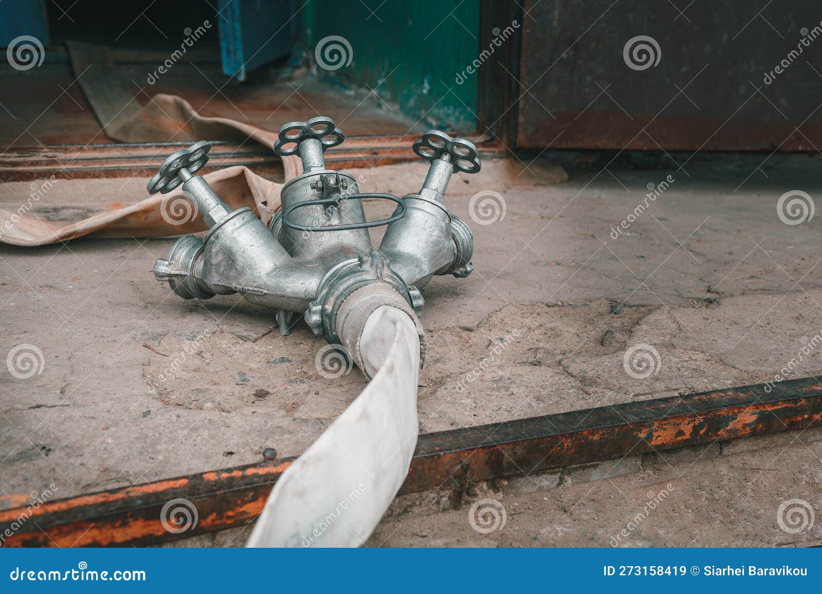 Fire hydrant hose tee stock image. Image of hero, damage - 273158419