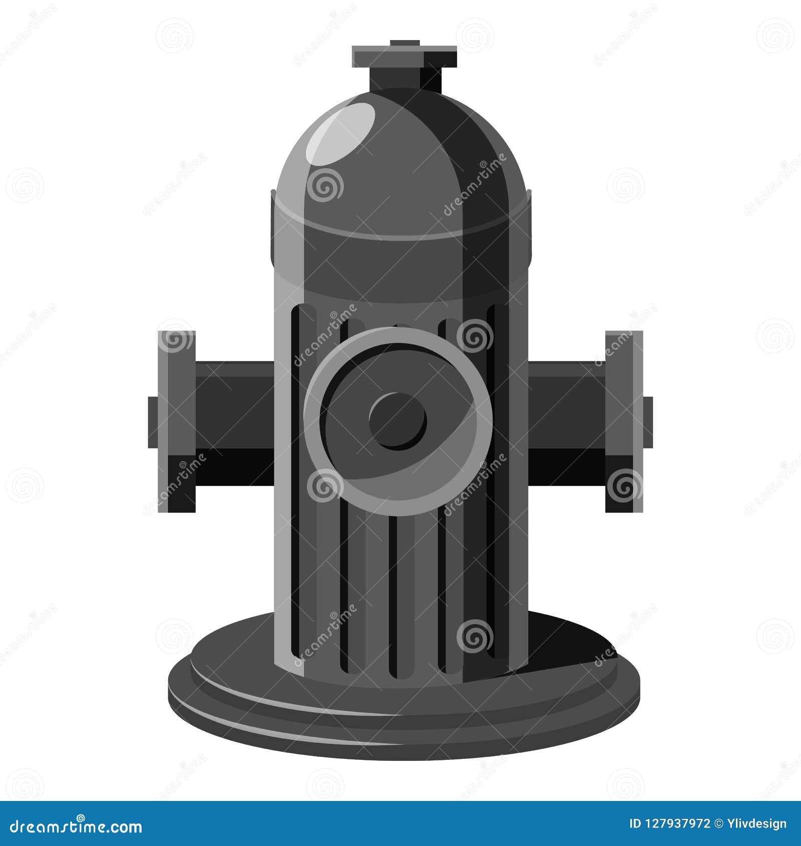 Fire Hydrant Icon, Gray Monochrome Style Stock Illustration ...