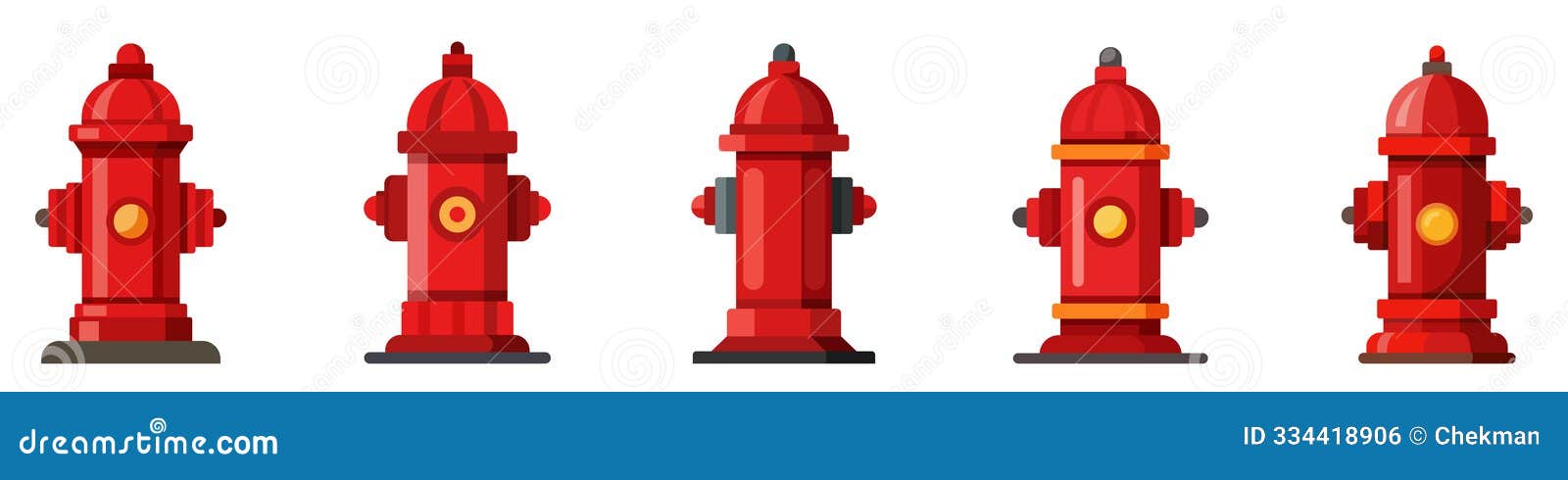 Fire Hydrant Icon. Set of Red Fire Hydrant Icons Isolated on White ...