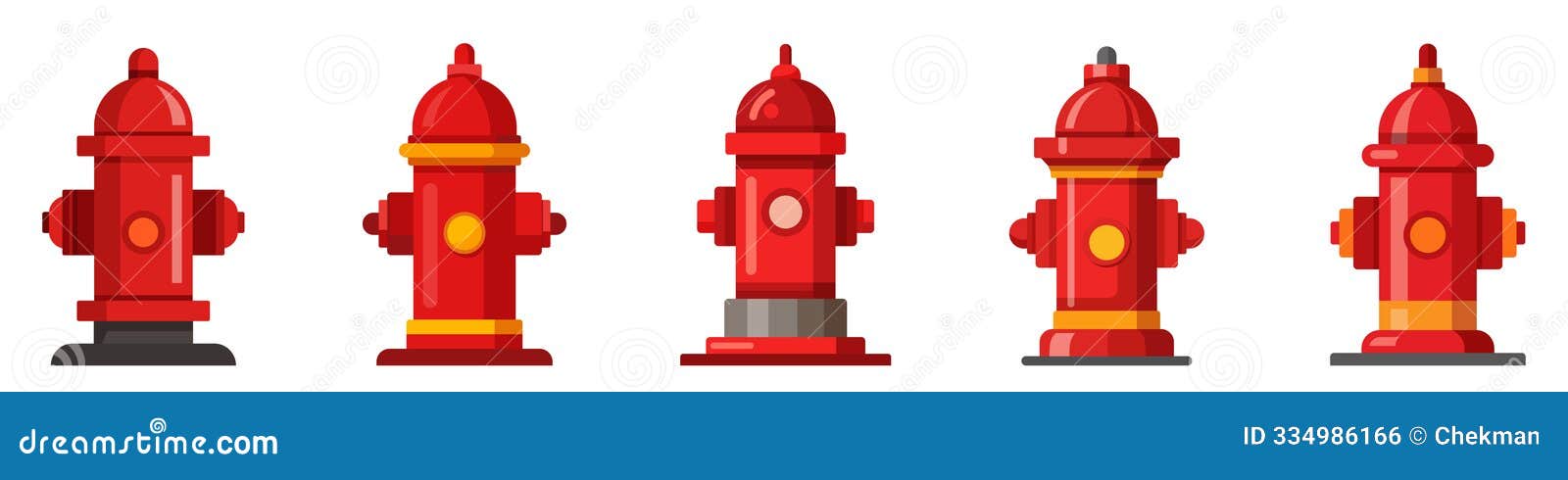 Fire Hydrant Icon. Set of Red Fire Hydrant Icons Isolated on White ...