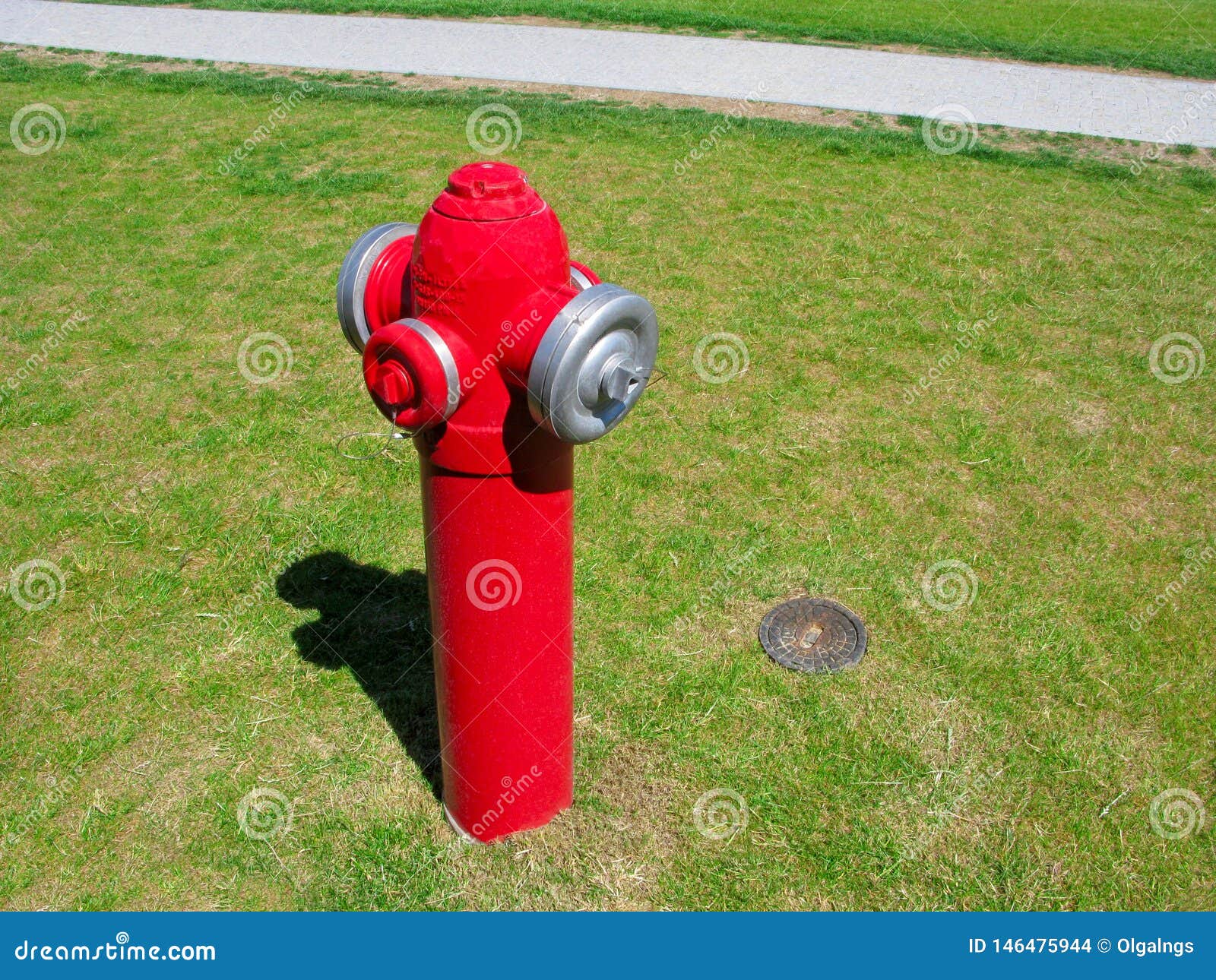 Fire hydrant on the lawn stock photo. Image of extinguisher - 146475944