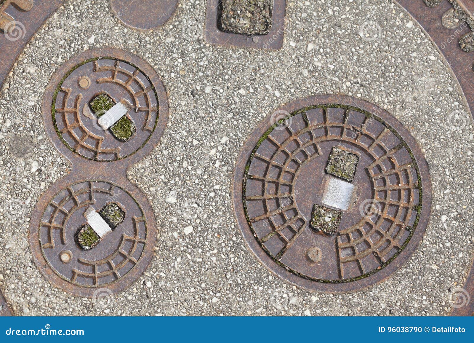 Fire hydrant lids stock photo. Image of fire, hydrant - 96038790