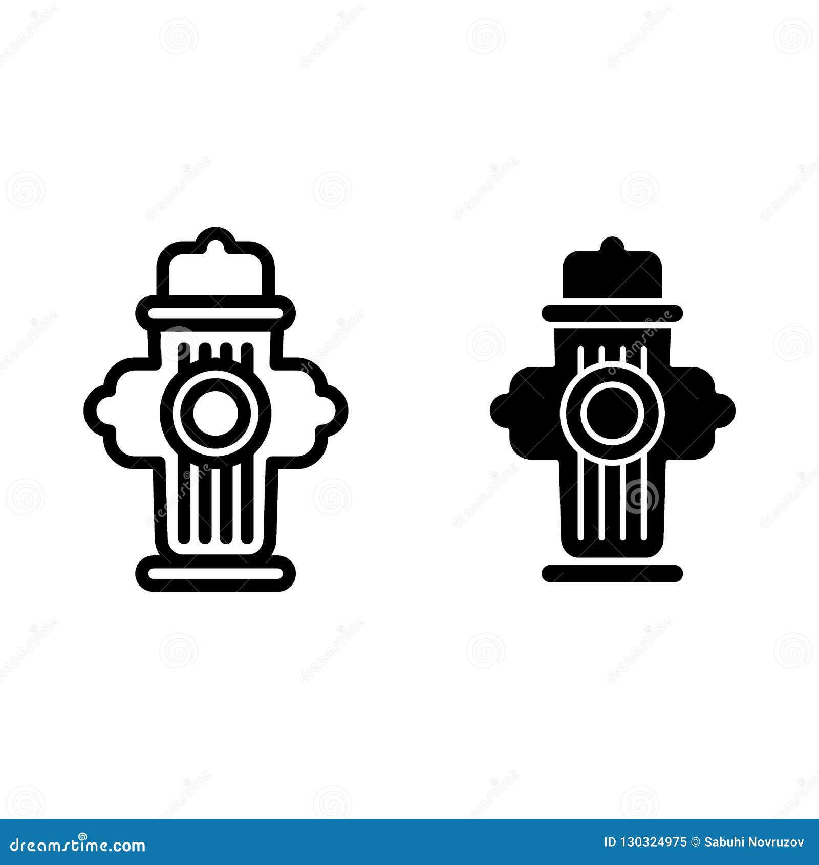 Hydrant Line Icon. Fireplug Or Street Water Pipe Outline Style ...