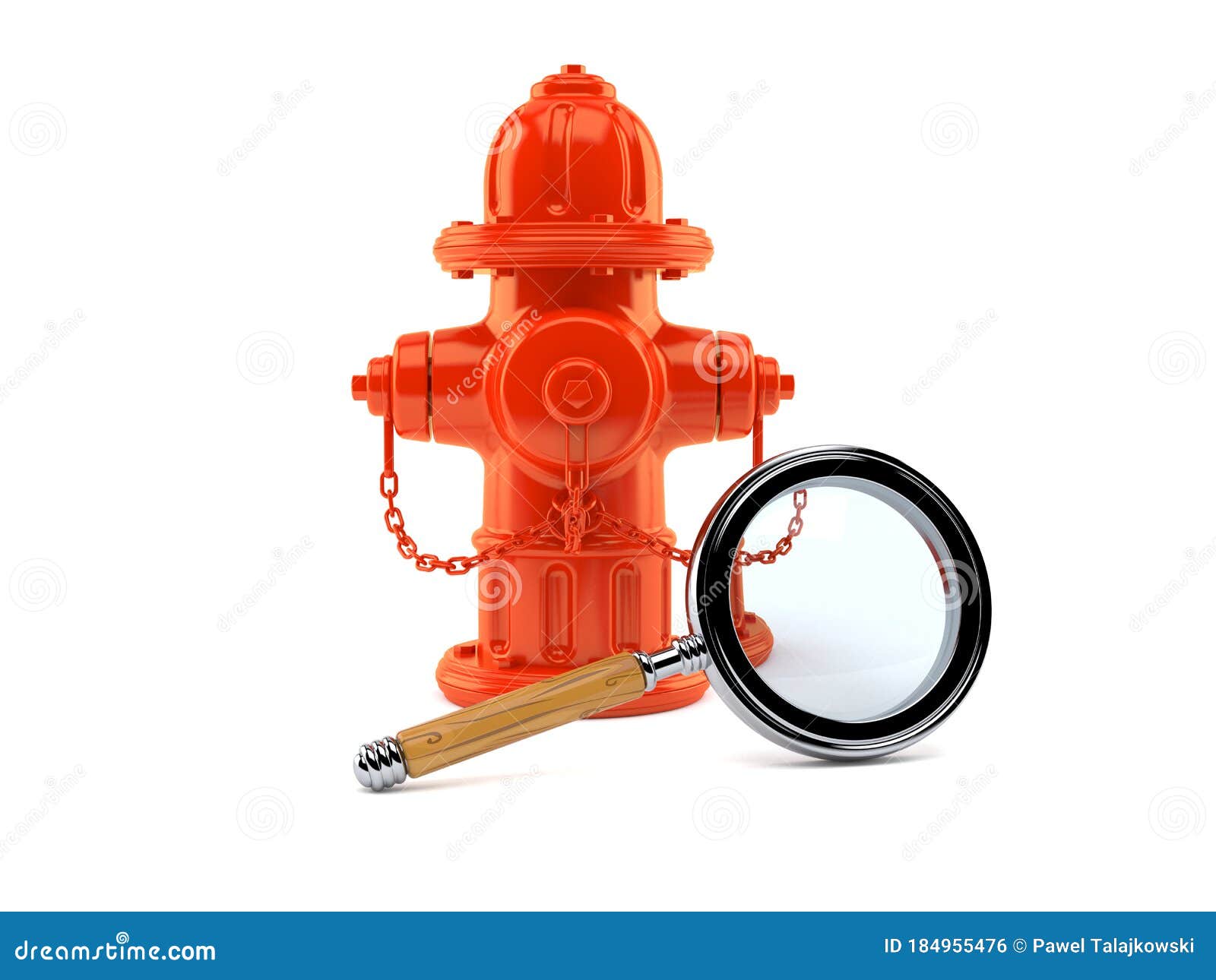 Fire Hydrant with Magnifying Glass Stock Illustration - Illustration of ...
