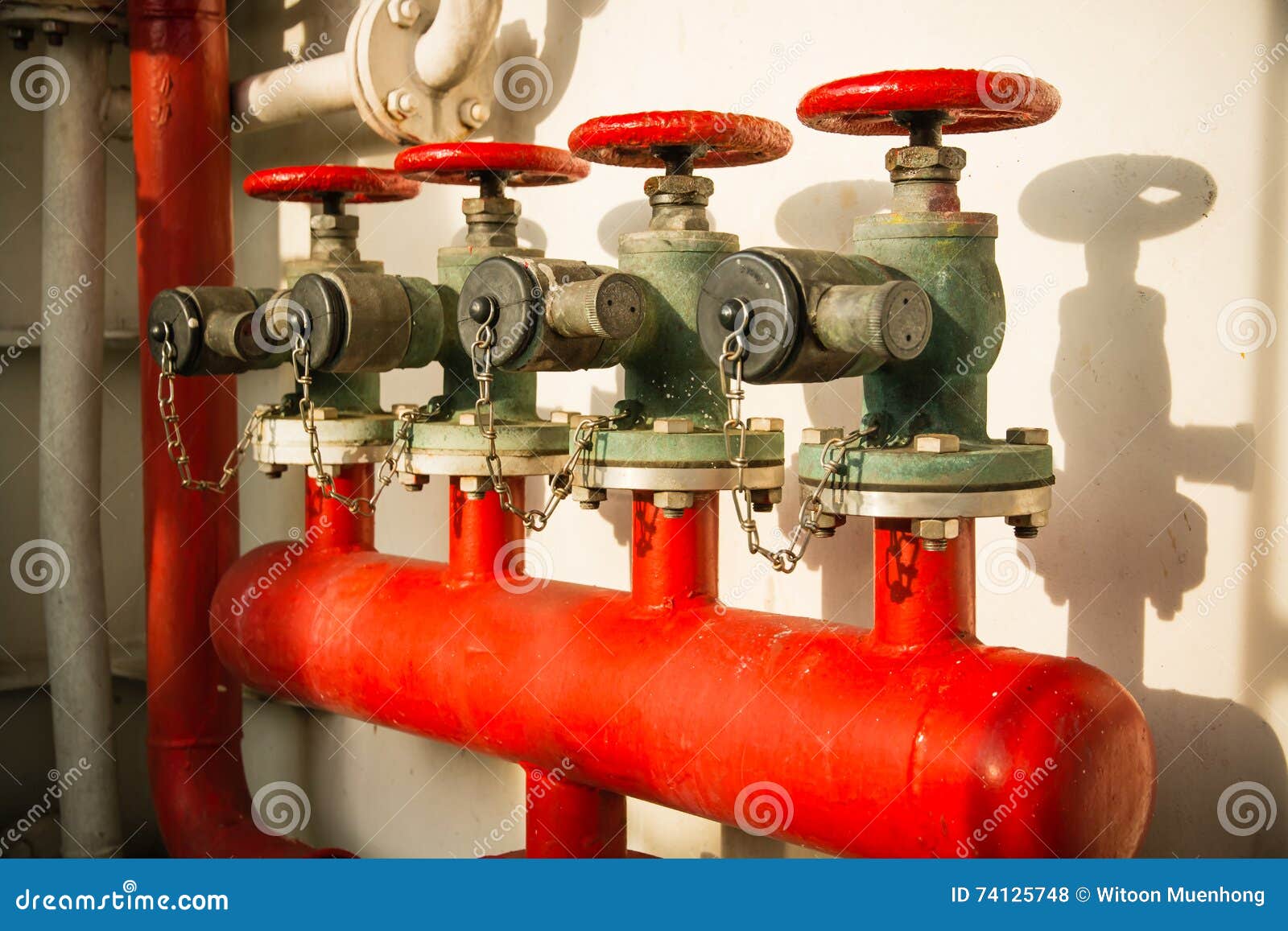 Fire hydrant manifold stock photo. Image of knot, pipe - 74125748